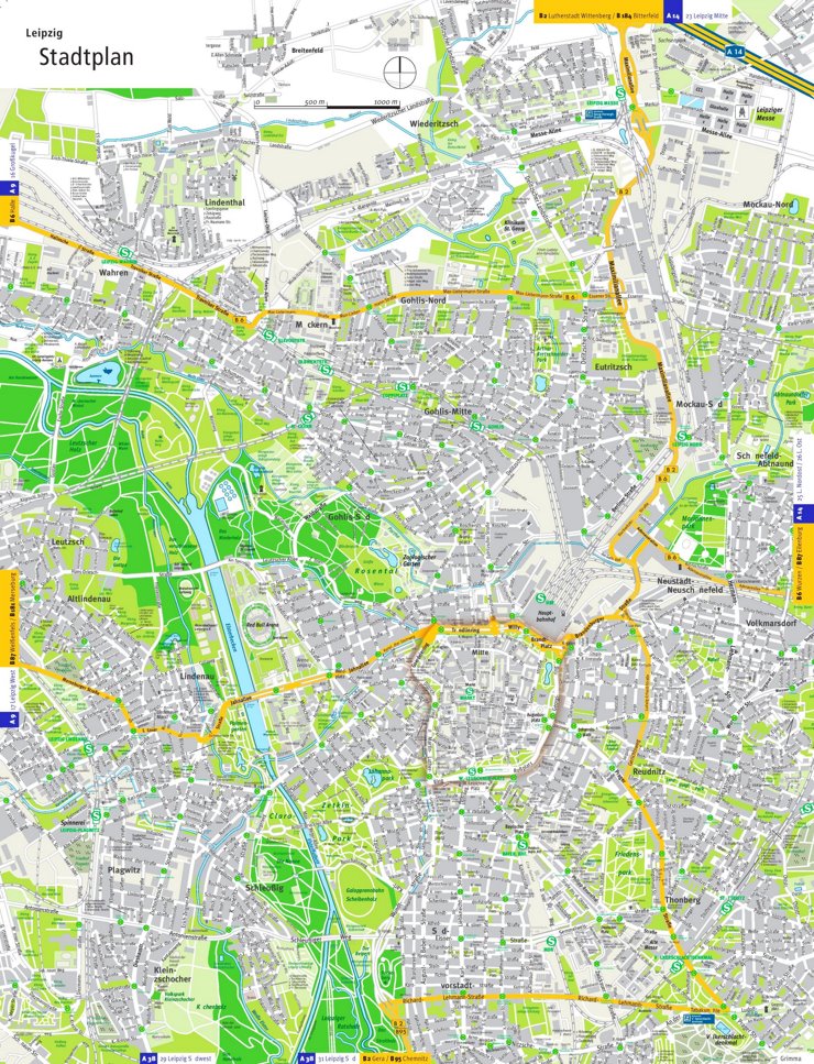 Straßenkarte von Leipzig