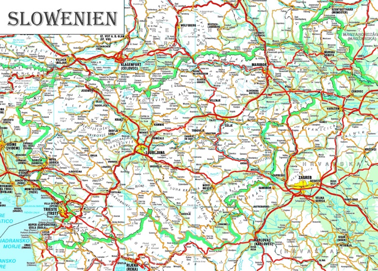 Große detaillierte karte von Slowenien